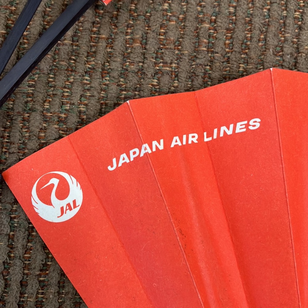 Vintage Japan Airlines Hand Fans - Gem